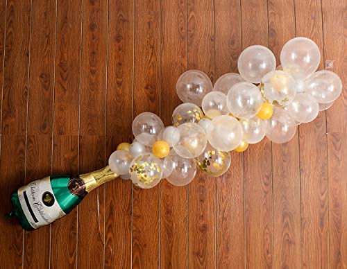 Champagne Bottle Balloon Kit, 2Pcs 40" Champagne Bottle Balloon & 70Pcs Assorted Balloons Ideal for Wedding Birthday Bachelorette Bridal Shower Party Decorations