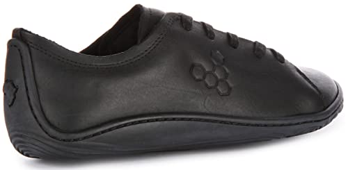 Vivobarefoot Addis, Mens Classic Leather lace-up with a Barefoot Feel & a Social Conscience Black 44 EU