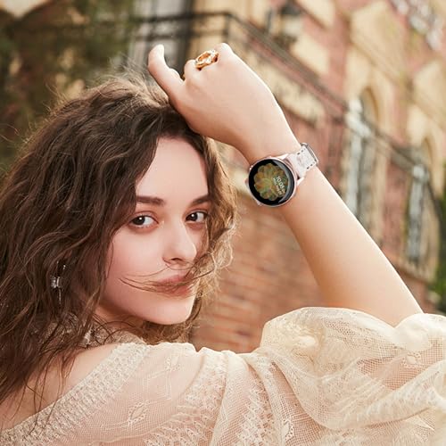 3 Pack Lace Floral Engraved Bands Compatible with Samsung Galaxy Watch 6 5 4 40mm 44mm Women,galaxy Watch 5 Pro 45mm,galaxy active 2,Galaxy Watch 3,20mm Hollow-out Embossed Flower Silicone Sport Strap