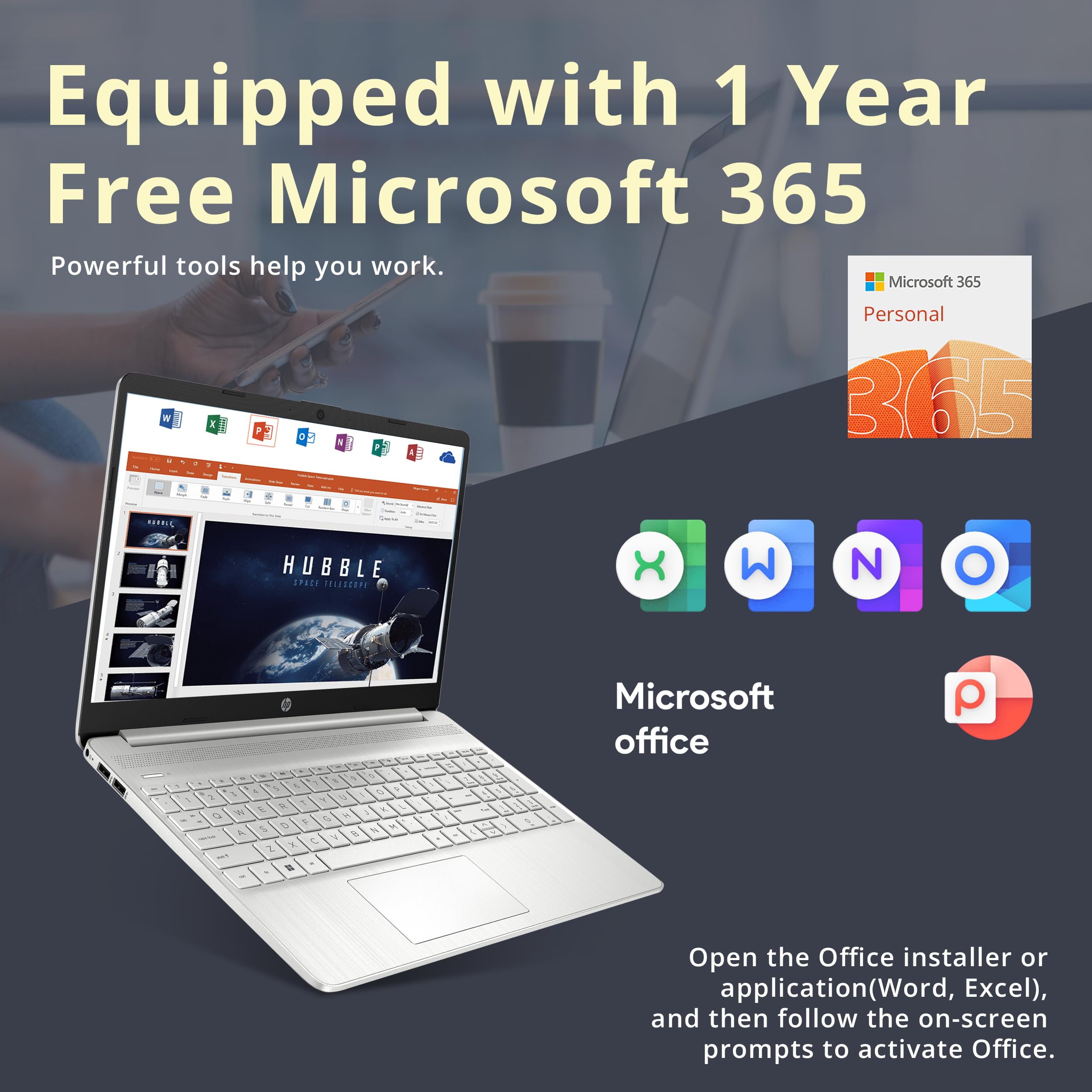 HP 15.6 FHD Laptop Computer, AMD Athlon Silver 3050U, 8GB DDR4 RAM, 128GB SSD, AMD Radeon Graphics, HD Webcam, HDMI, Office 365, Windows 10 S, Silver, 32GB Hotface USB Card