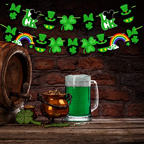 St Patricks Day Decorations Happy St Patricks Day Banner Shamrock Clover Hanging Garland Irish Theme Party Lucky Decor Supplies