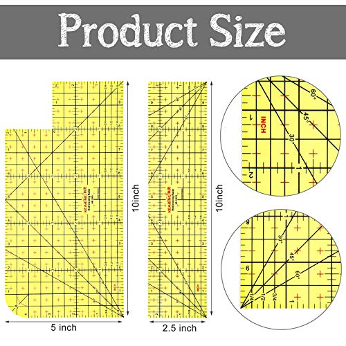 2 Pieces 2021 New Inches Hot Hem Sewing Ruler Hot Iron Ruler Hot Hemmer Pressing Tool Heat Resistant Ruler Sewing DIY Tools Measuring Quilting Press Handmade for Electric Iron Home Clothing Making()