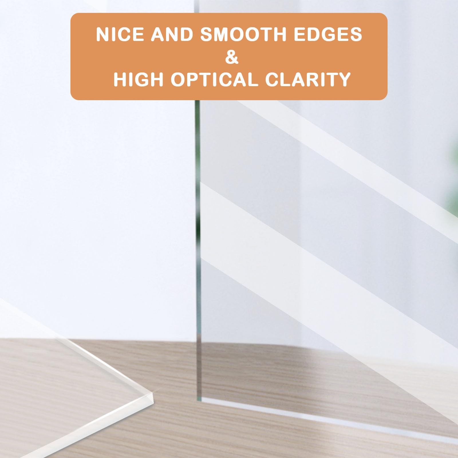 Clear Acrylic Plexiglass Sheet-1/4 Thick Cast - 12" x 24" (2 Pack) 6mm Transparent Acrylic Sheets for DIY, Signs and Crafts