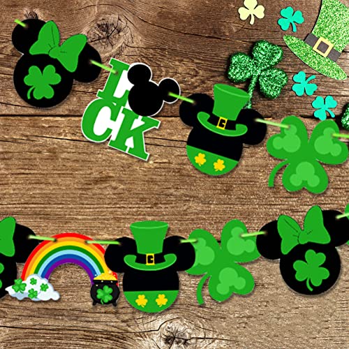 St Patricks Day Decorations Happy St Patricks Day Banner Shamrock Clover Hanging Garland Irish Theme Party Lucky Decor Supplies