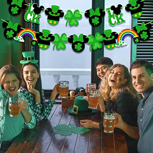 St Patricks Day Decorations Happy St Patricks Day Banner Shamrock Clover Hanging Garland Irish Theme Party Lucky Decor Supplies