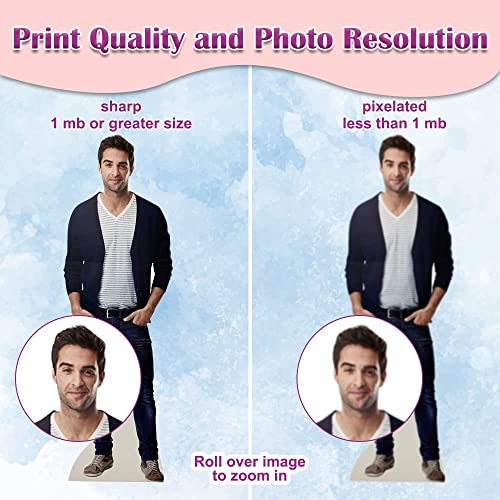 All Personalization Custom Life Size Cardboard Cutout - Personalized High Resolution Stand Up Custom Cutout Upload Your Own Photo - Perfect for Wedding & Birthday, 1ft to 6ft (Cardboard), Multi Color