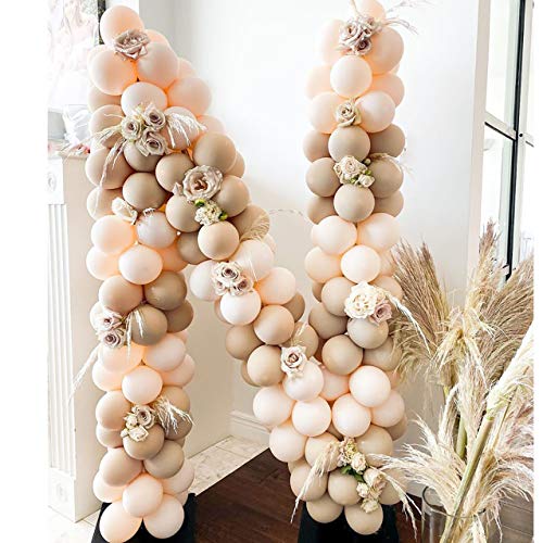 Blush Ivory Balloons Garland Kit Pastel Ivory Nude Brown Rose Gold Metallic Double Stuffed Balloons Arch kit for Bridal Engagement Baby Shower Birthdays Weddings Boho Party Decoration