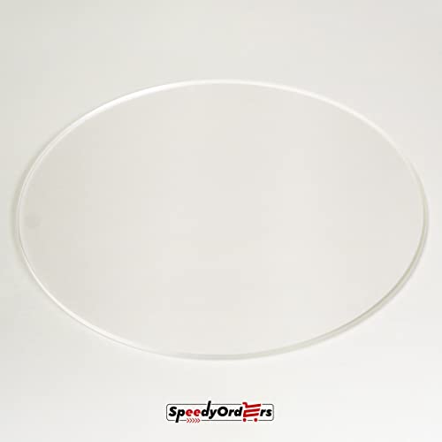 SPEEDYORDERS 1/4" Plexiglass Sheet, 12 Inch Diameter Clear Acrylic Lucite Circle, Round Cake Disc, Disk Table Top, Backdrop Made in USA