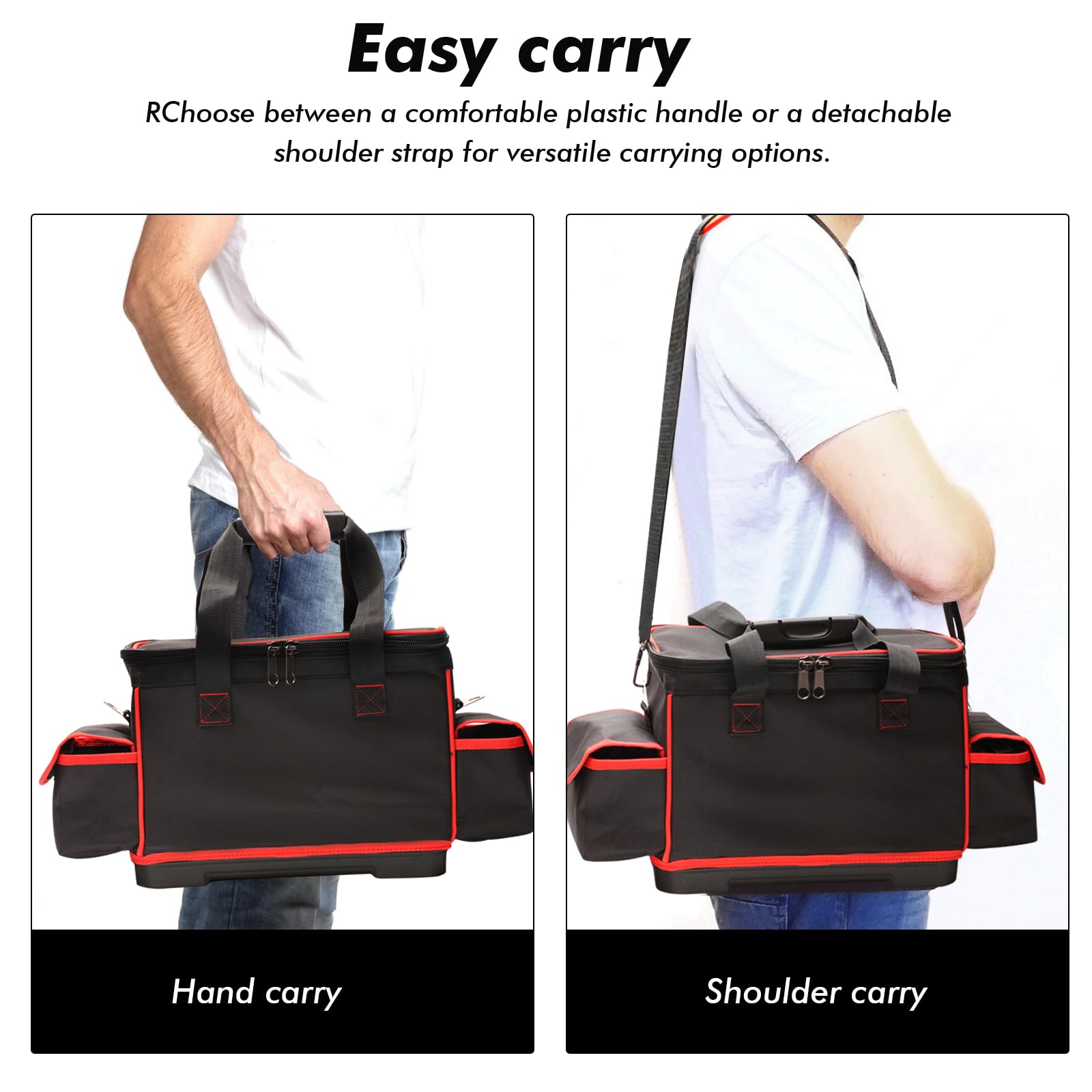Air Compressor Bag, Compatible with Milwaukee M18 Inflator 2848-20, Air Pump and Battery Charger Carrying Box for Milwaukee, Holds 18V 3.0/4.0/5.0/6.0/6.5/7.0/8.0/9.0 Ah Battery, Black, Bag Only