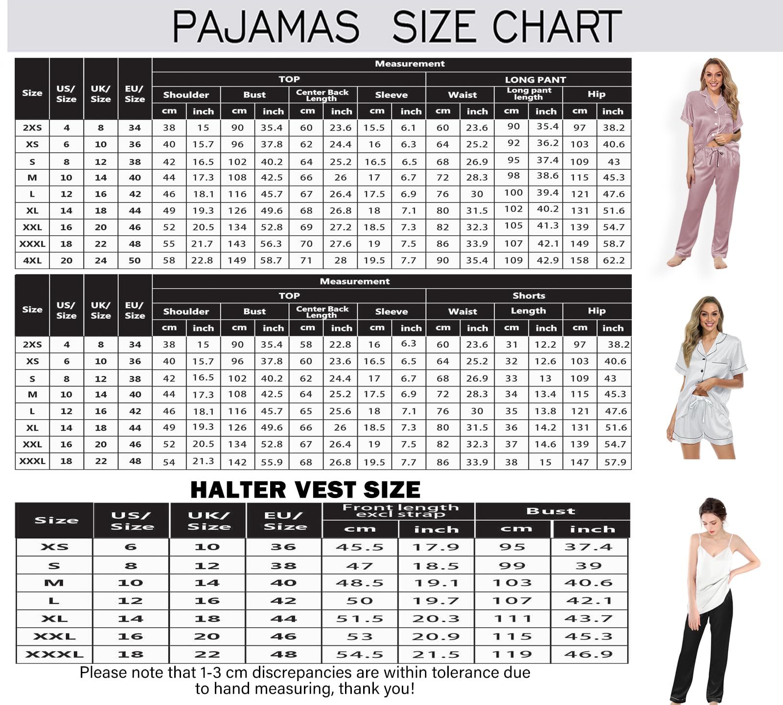 WJing Yi Jia 6Pcs Womens Silk Satin Pajama Sets Pj Sets Short Pjs Set Pajamas Sleepwear Camisole Sexy Cami Dusty Blue