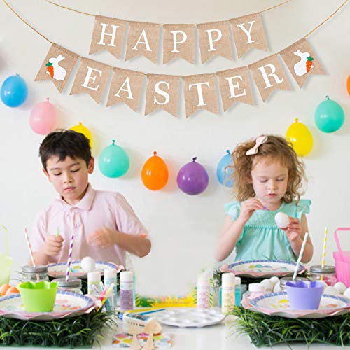 WATINC 26 Pack DIY Burlap Banner Set Include Letter Stencil, Design Swallowtail Flags for Kids and Adults, Handwriting Banner for Birthday and Independence Party, Unique Hand Draw Home Summer Decor