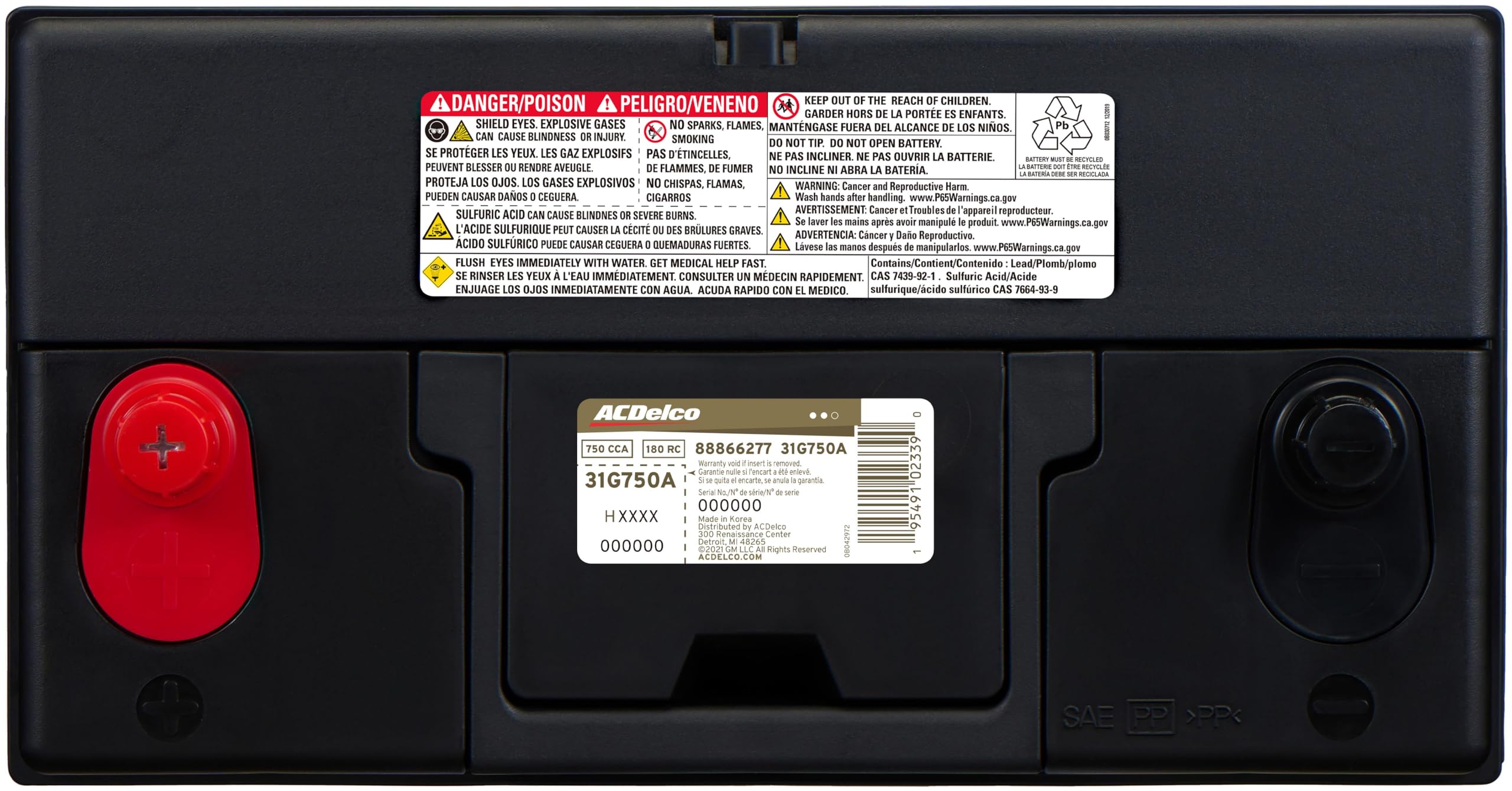 ACDelco Gold 31G750A 18 Month Warranty Heavy Duty BCI Group 31 Battery