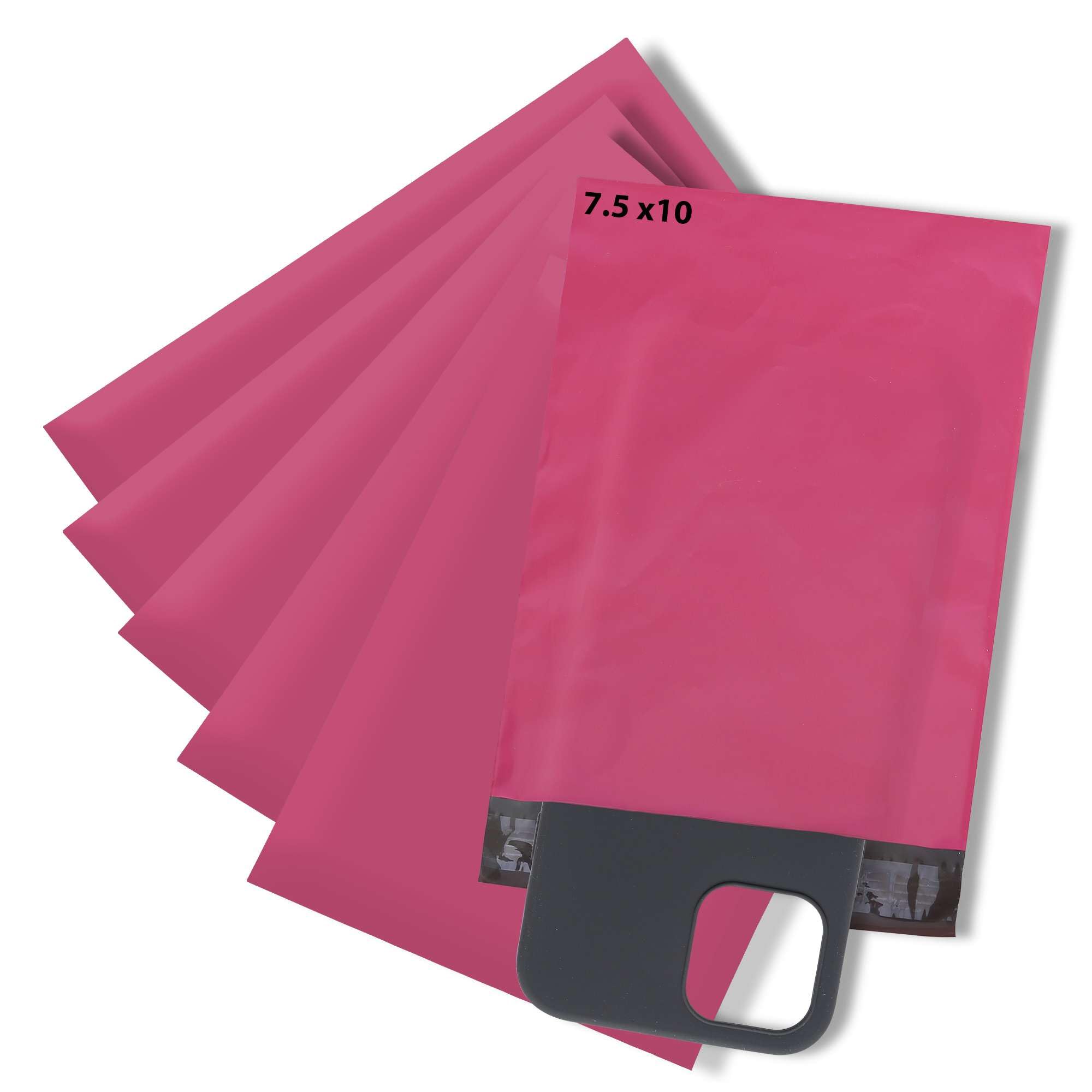 Small Poly Mailers 7.5x10, Solid Pink Shipping Bags - Tear And Puncture Free Poly Bags - Water Resistant Mailing Bags - Packaging Bags For Small Business - 1000 Count