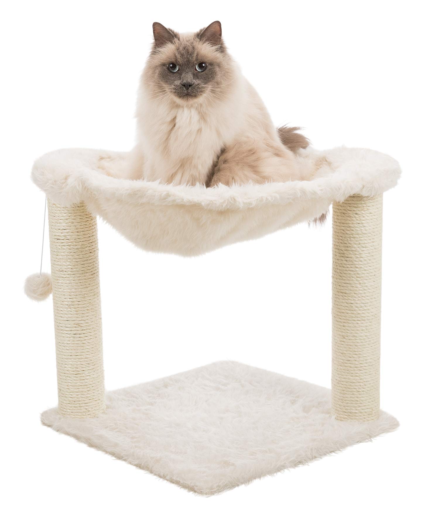 TRIXIE Baza Scratching Post with Hammock | 18" Base. Color: Cream