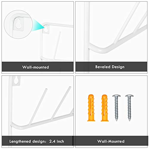 HAITARL 4 Set of Sewing Thread Organizer,Wall-Mounted Metal Thread Rack,32-Spool Thread Holder with Hanging Hooks for Organizing Threads,White