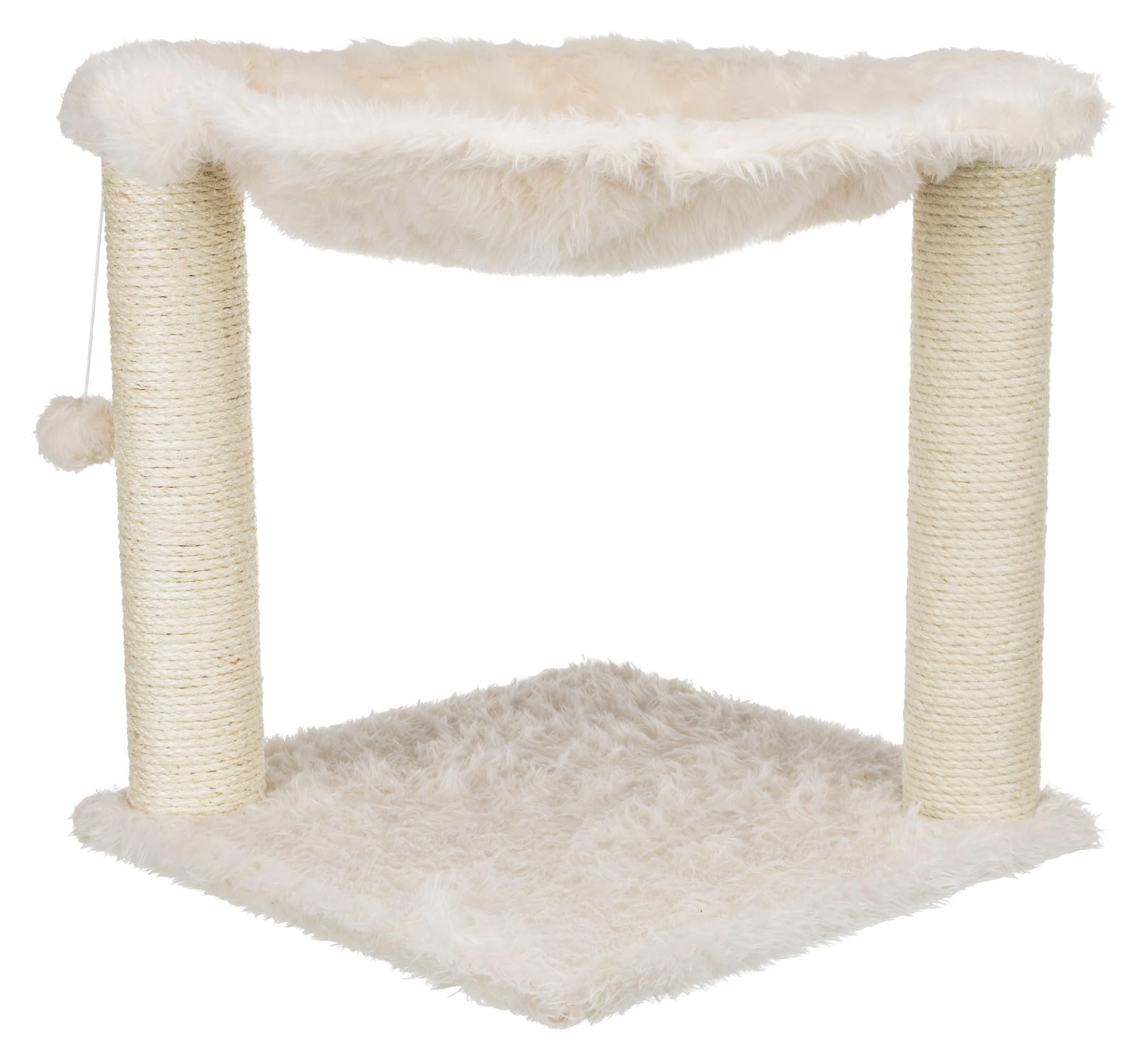 TRIXIE Baza Scratching Post with Hammock | 18" Base. Color: Cream