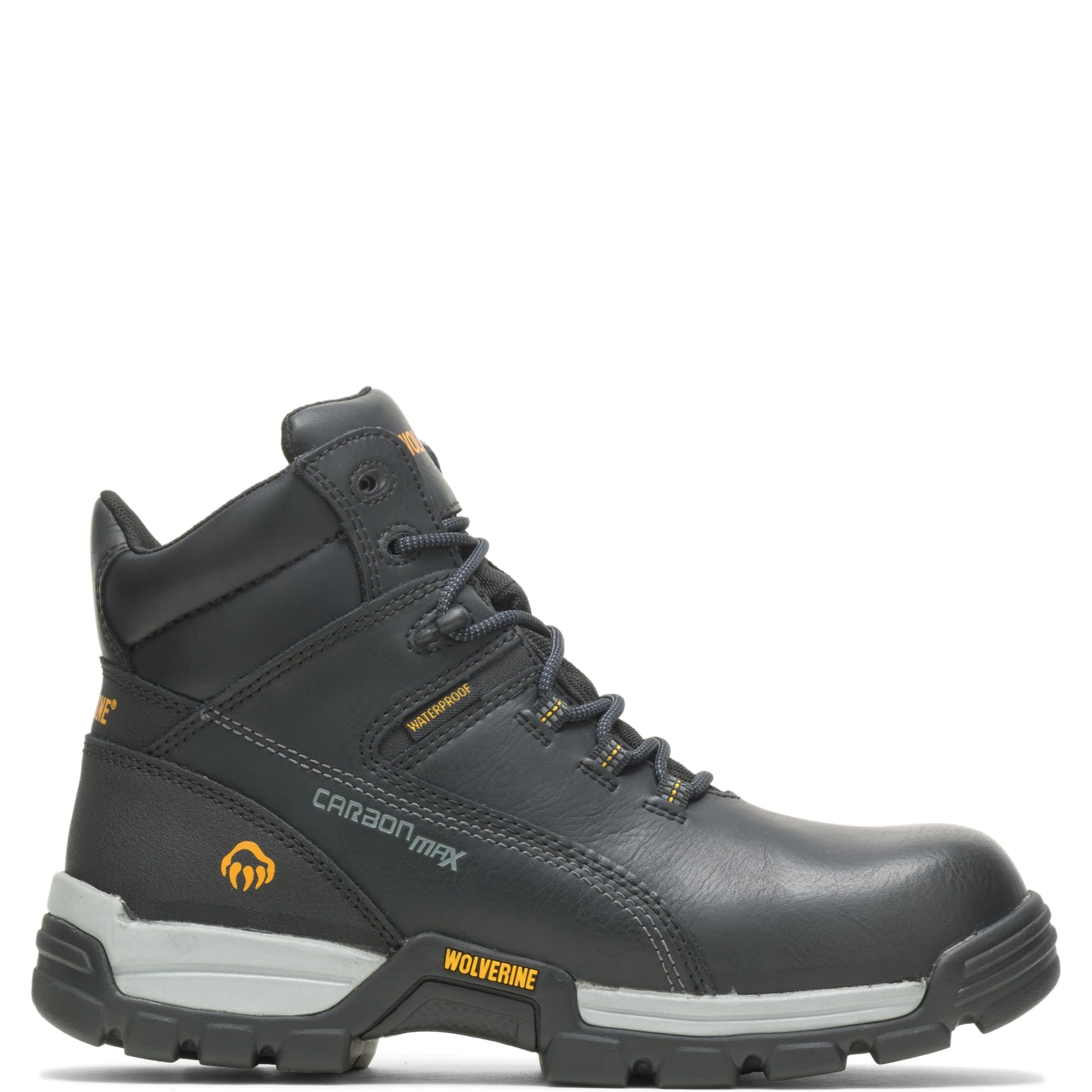 Wolverine Mens Tarmac Waterproof Reflective Composite-Toe 6" Work Boot, Black, 10 XW US