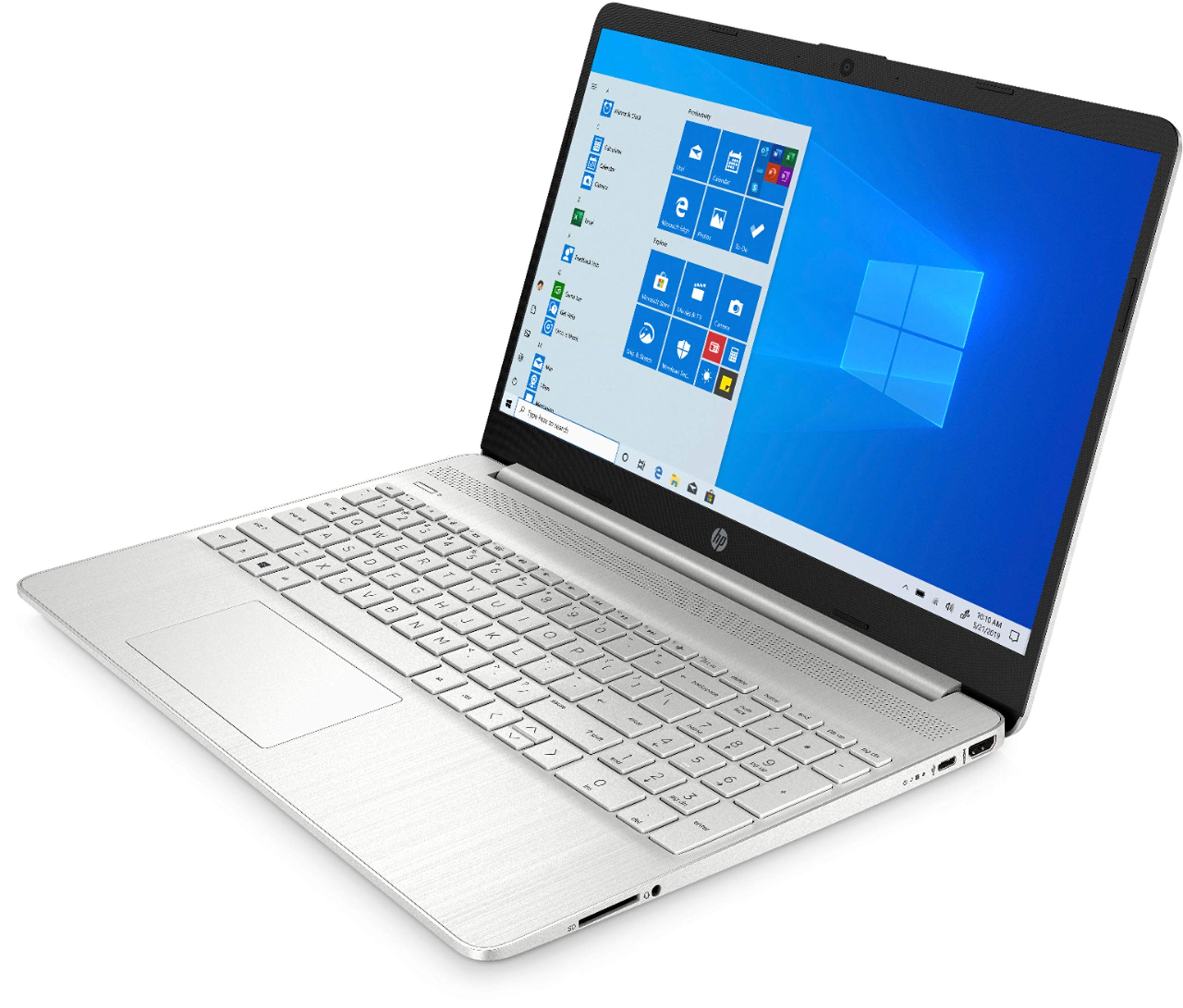 HP 15z-Laptop, 15.6" HD Screen, AMD Athlon 3050U-Processor, 8GB-RAM, 128GB SSD, Webcam, 1-Year Microsoft 365, Windows 10 Home, Bundle,Silver