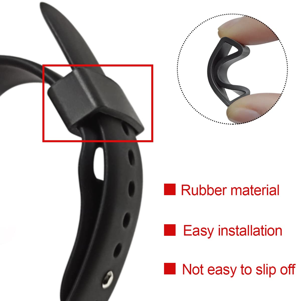 6 Pcs Watch Band Loop Holder Keeper for Resin Belt, Replacement Fastener Rings for Silicone Leather Rubber Watch Strap, Durable Fastener Retainer Size(16mm)