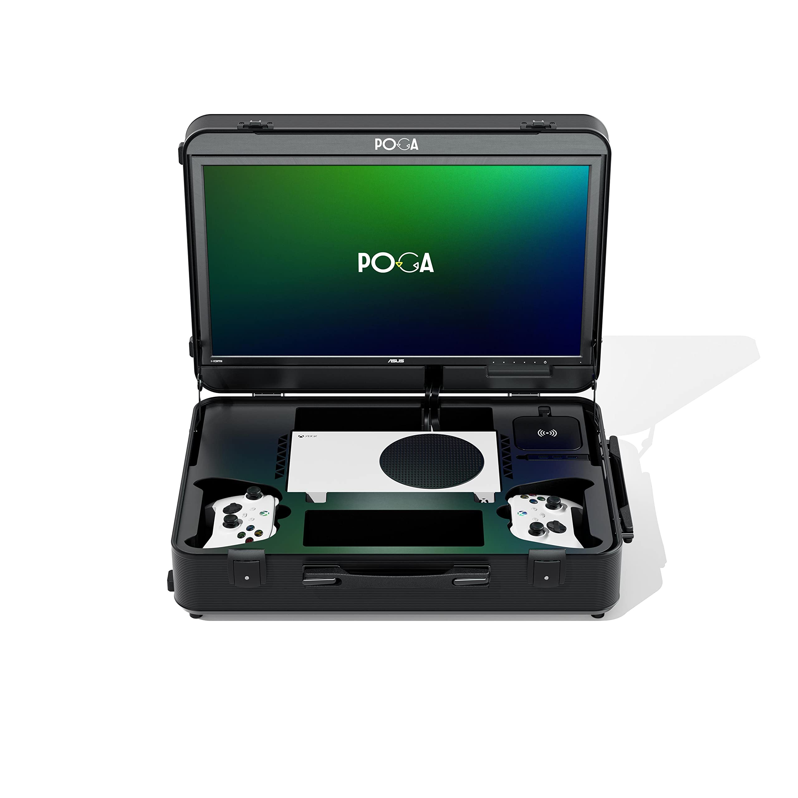 POGA PRO Premium Portable Console Travel Case incl. Trolley and 21,5'' ASUS Gaming Monitor for Xbox Series S - Camo