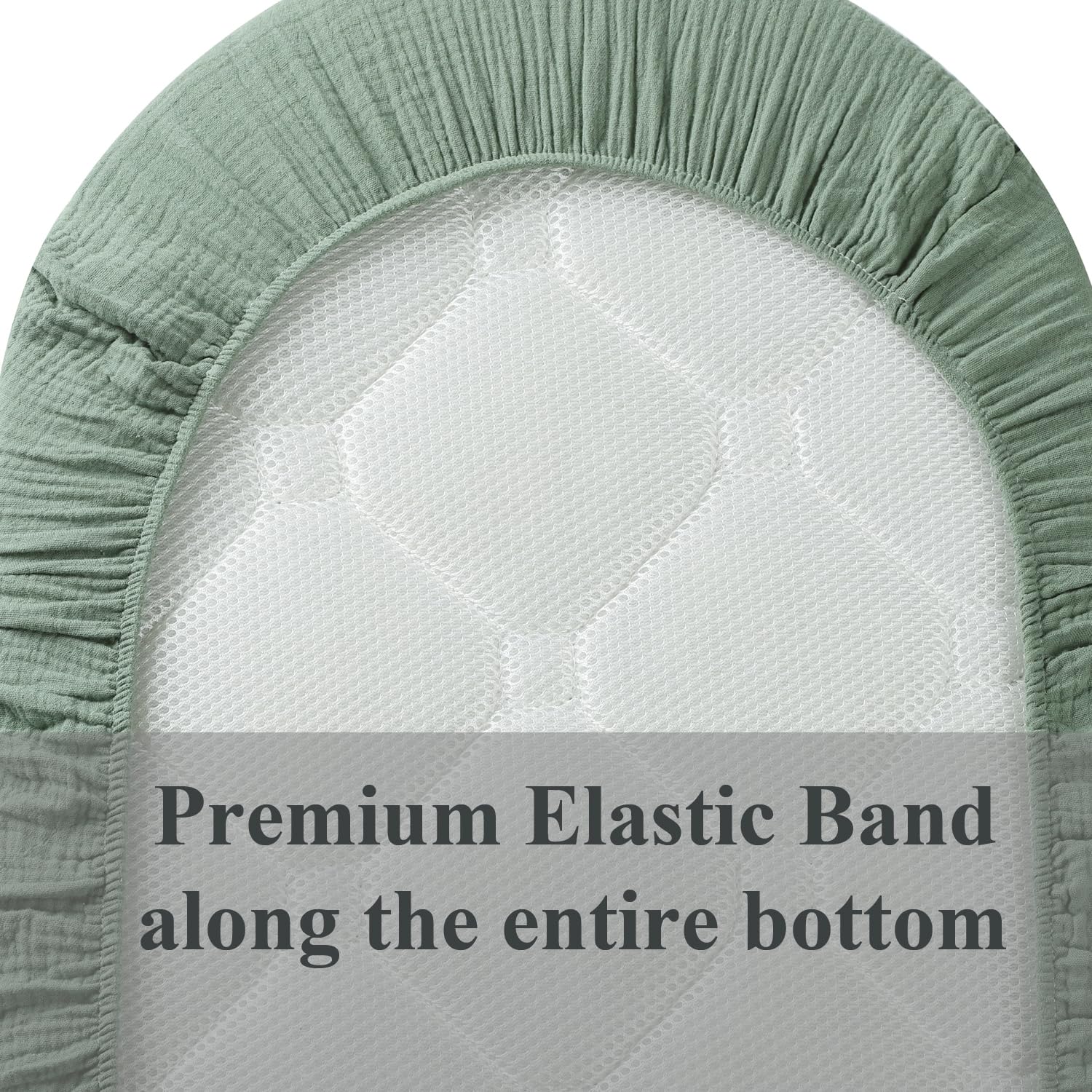 Muslin Bassinet Sheet Compatible with Graco Pack n-Play Dome LX Bassinet(not playard), 2 Pack Cotton Stylish Boho Fitted Bassinet Sheets Super Soft for Baby Roman Green & Botanical Leaf