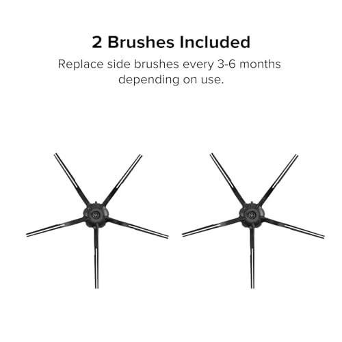 Roborock Side Brushes (2 Pieces) for Q5, Q7, Q7Max, Q8Max, Qrevo, E Series, S4, S5, S6, S7, S7MaxV, S8 Series Robot Vacuum, Black
