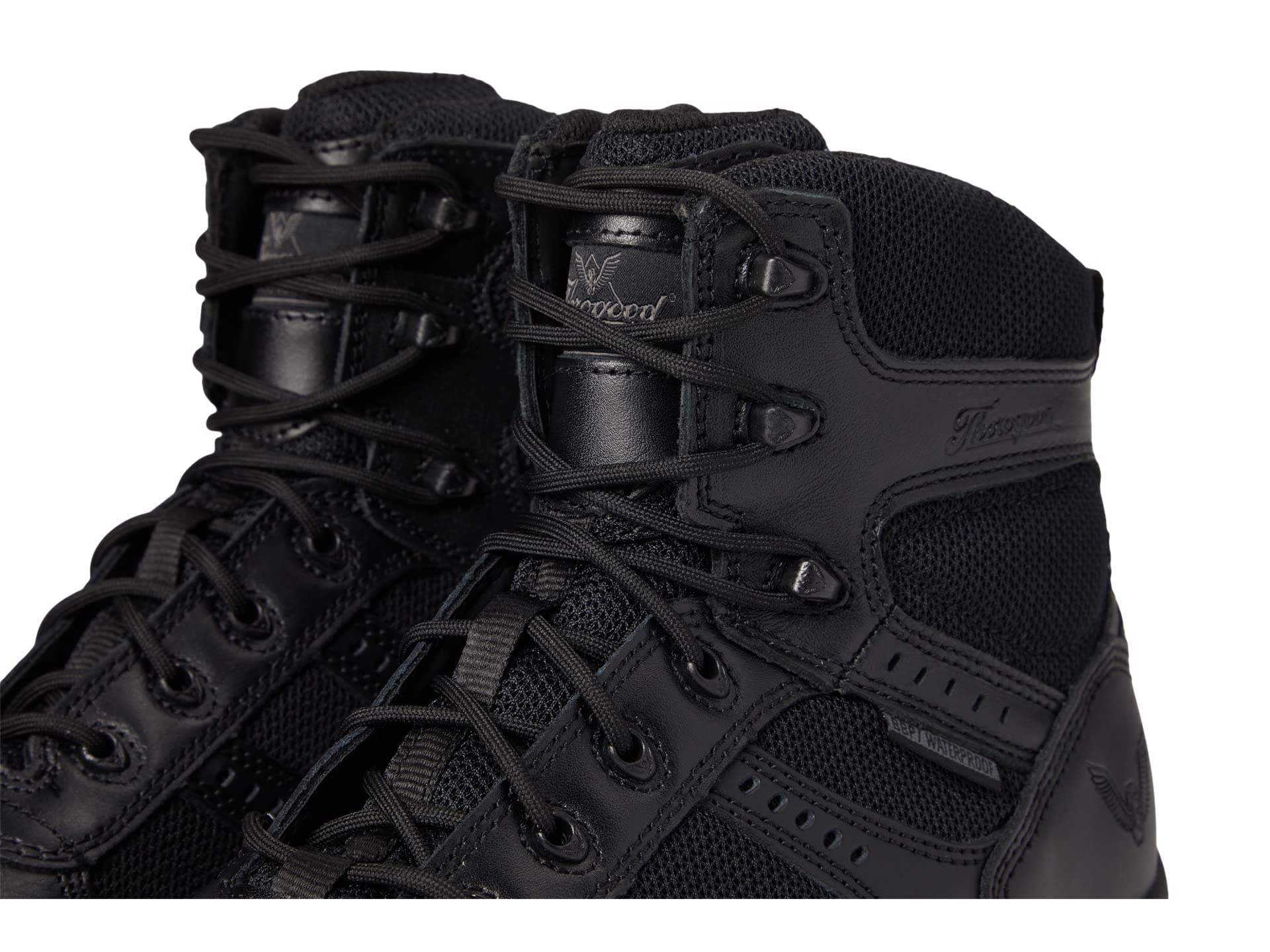 Thorogood Deuce 6” Waterproof Side-Zip Black Tactical Boots for Men and Women with Composite Safety Toe, Full-Grain Leather, and Slip-Resistant Outsole; BBP & EH Rated, Black - 12 M US
