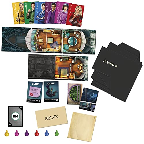 Clue Board Game Sabotage on The High Seas, Escape Room Game, Murder Mystery Games, Cooperative Family Board Game, 1-6 Players, 10+ (Amazon Exclusive)