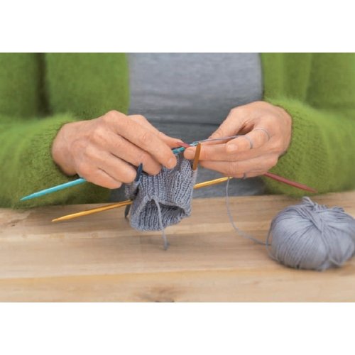 Addi FlipStix Double Pointed Knitting Needles 6-inch (15cm) - Set of 5; US Size 8 (5mm)