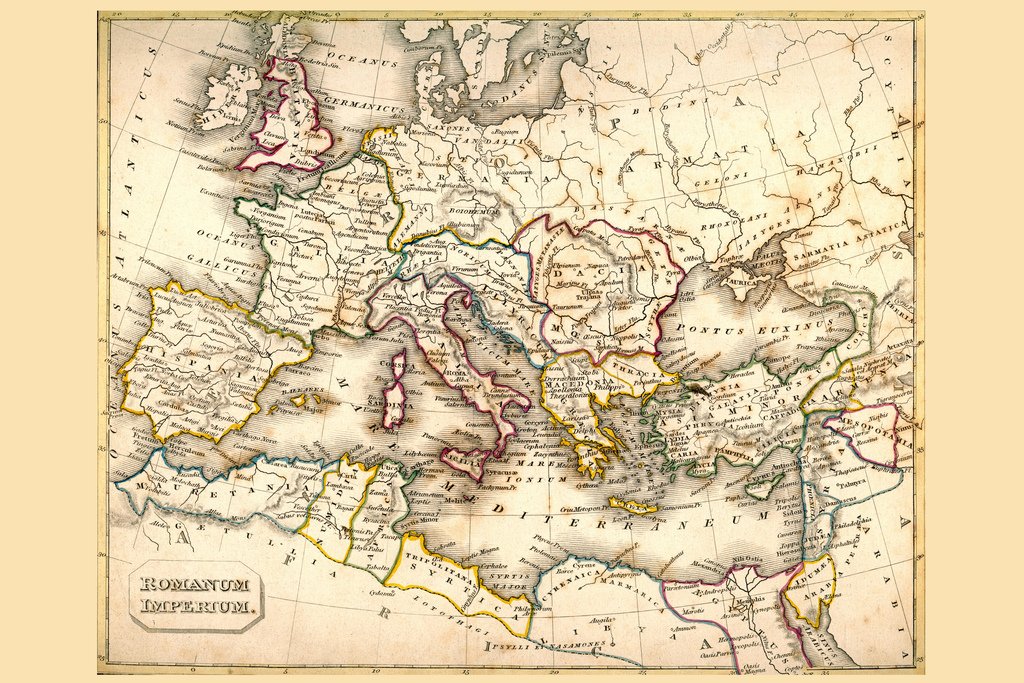 Roman Empire Antique Style Map Wall Art Cool Wall Art Print Poster 12x18