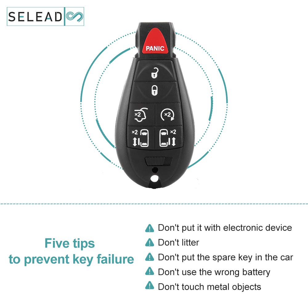 SELEAD Flip Key Fob 7 Buttons Keyless Entry Remote fit for 2008-2015 Town andamp Dodge Grand Caravan Volkswagen Routan Antitheft Keyless Entry Systems M3N5WY783X 2pcs US Stock