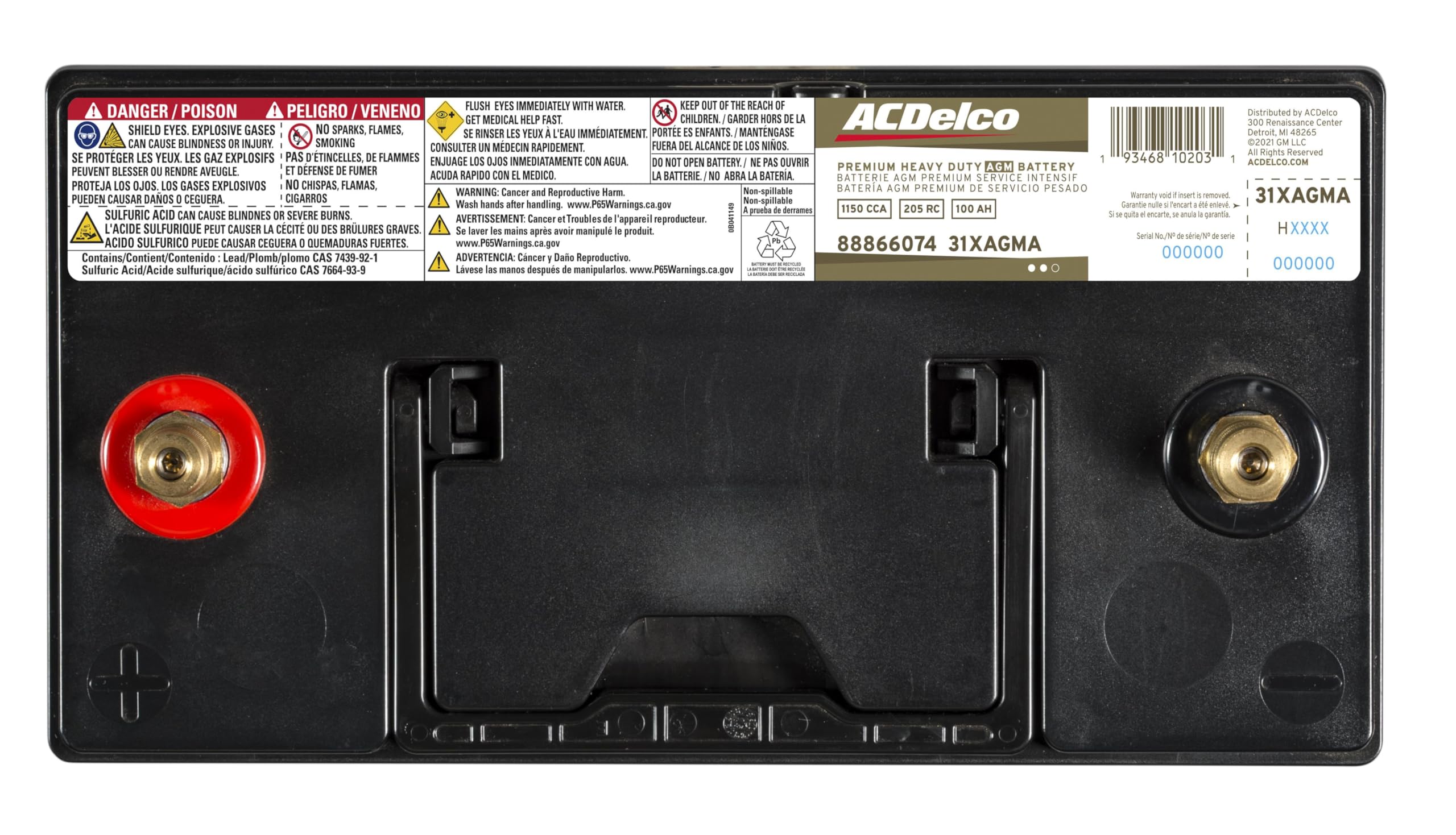 ACDelco Gold 31XAGMA 48 Month Warranty Premium Heavy Duty AGM BCI Group 31 Battery