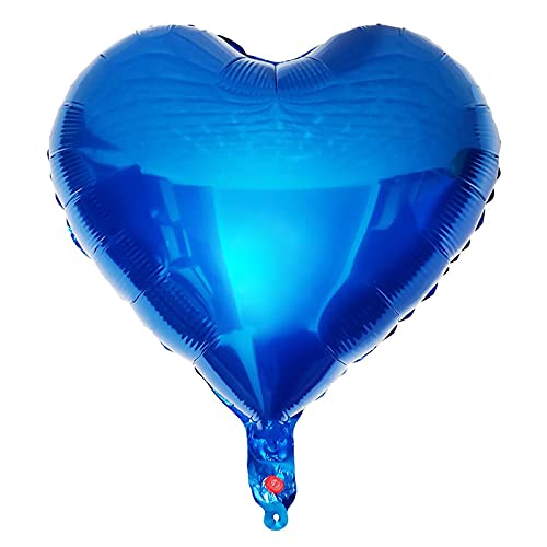 10Pcs Blue Foil Heart Shaped Balloons 18 Inch Heart Mylar Balloons For Baby Shower Wedding Valentine Decorations Love Balloons Party Decorations