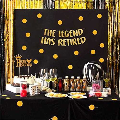 The Legend Has Retired Gold Glitter Banner - Retirement Party Decorations, Supplies and Gifts