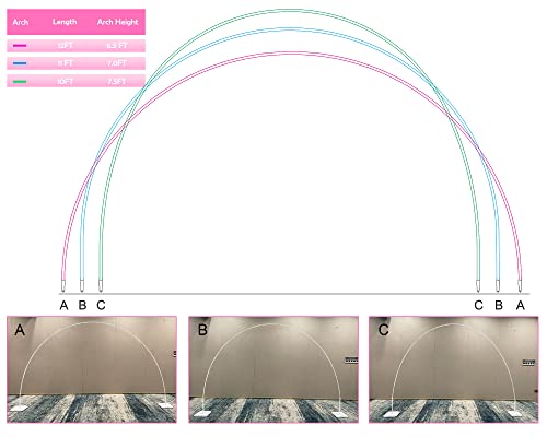 YALLOVE 21ft Balloon Arch Stand Kit, Free Combination in Width and Height (e.g. 10ft x 7.5ft), Convenient to Assemble and Disassemble