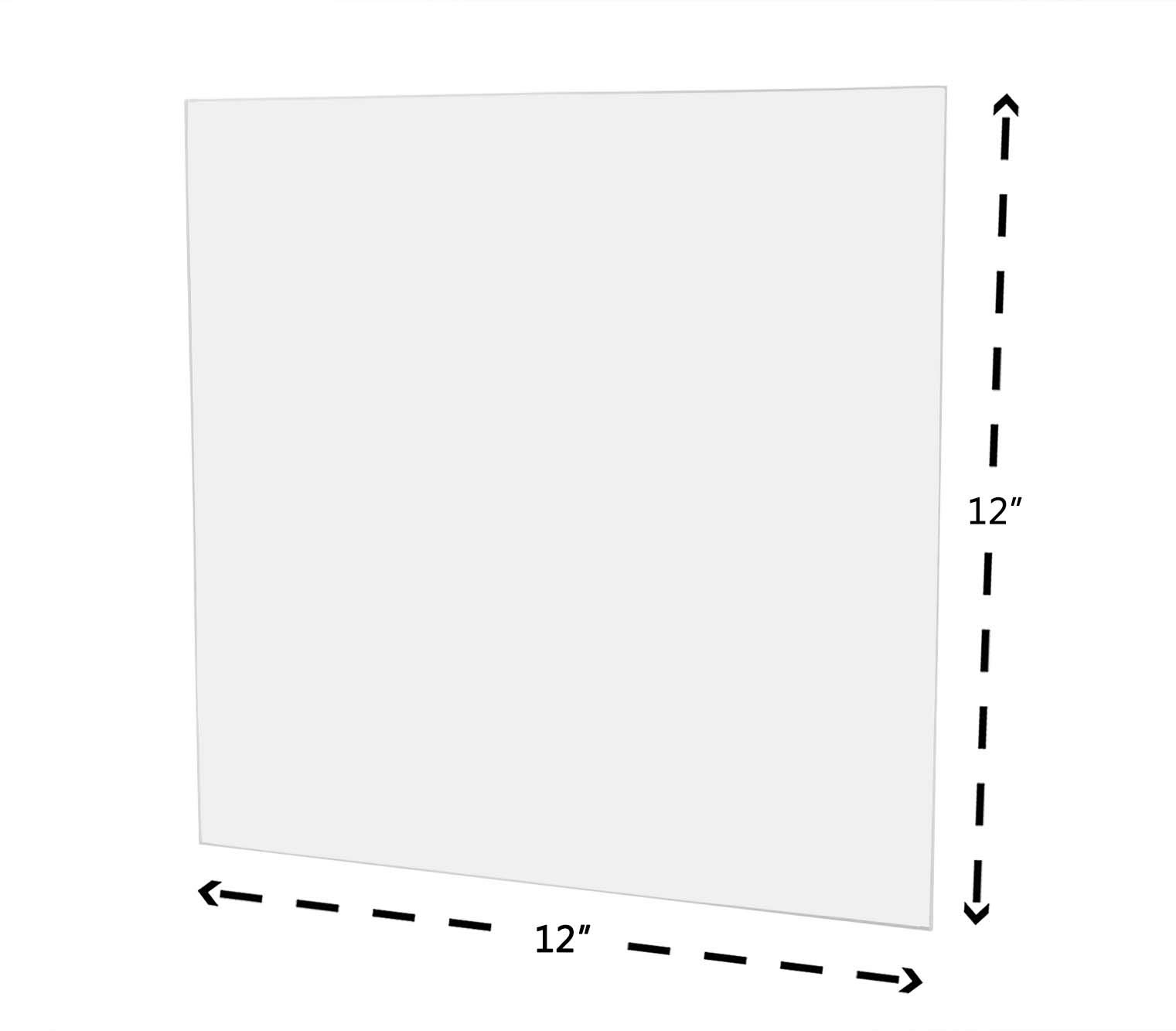 Clear Acrylic Plexiglass Sheet- 1/16" Thick - 12" x 12"