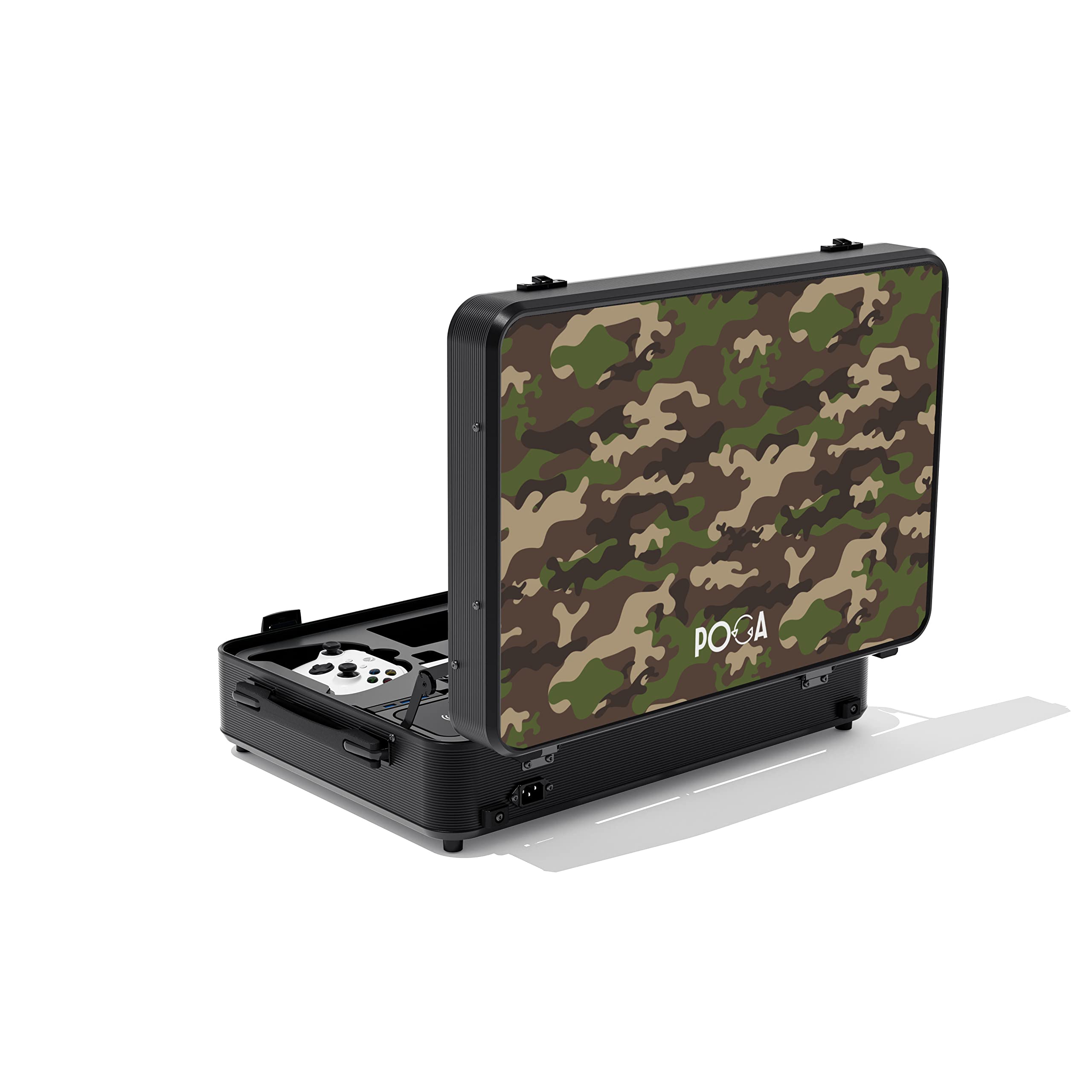 POGA PRO Premium Portable Console Travel Case incl. Trolley and 21,5'' ASUS Gaming Monitor for Xbox One X - Camo