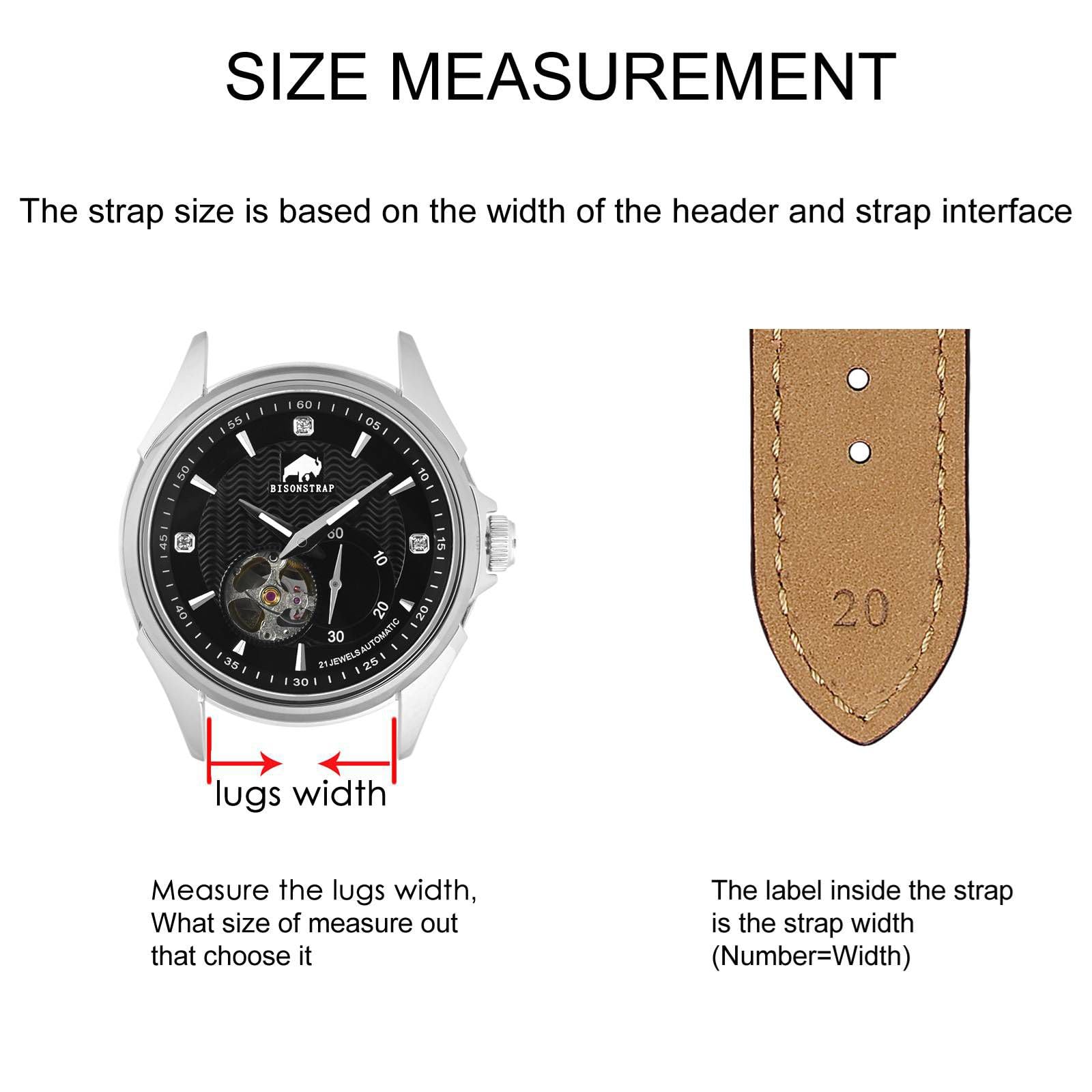 BISONSTRAP Leather Watch Straps, Soft Replacement Bands with Polished Buckle,12mm, Brown with Gold Buckle