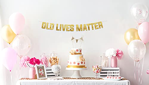 Funny Birthday Gold Glitter Banner – Birthday and Retirement Party Supplies, Ideas, Gifts and Decorations