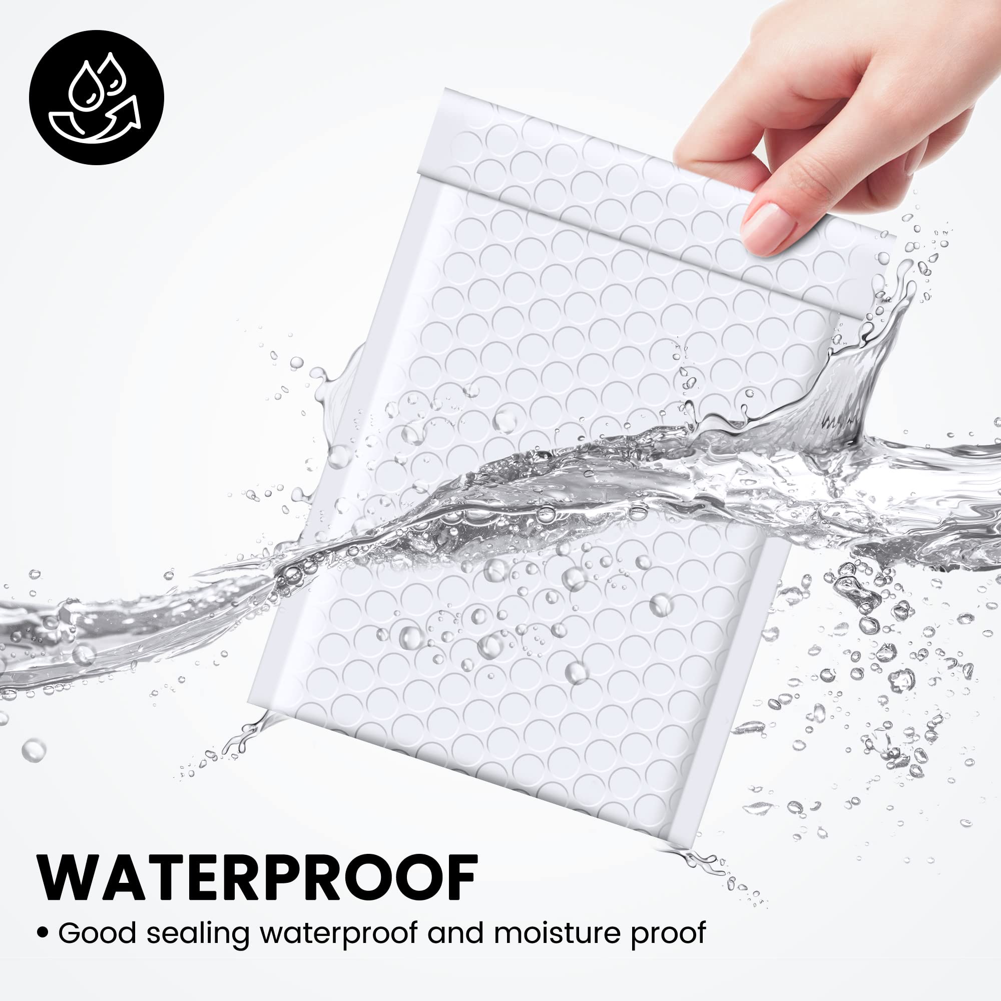 Fuxury Bubble Mailers 4x8 Inch White 200 Pack Padded Envelopes Usable Size 4x7" Thick Mailing Envelopes Bubble Opaque Padded Mailers Shipping Bags for Mailing Jewelry Makeup Small Business#000
