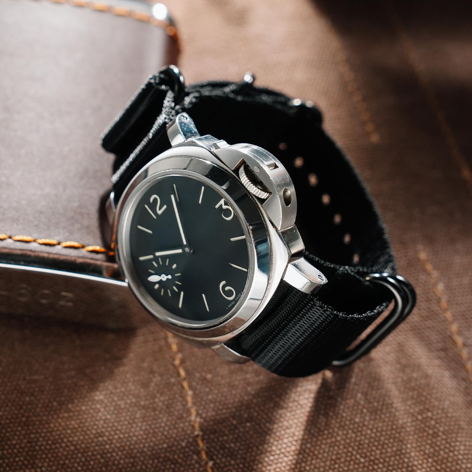 Ritche Christmas Gift 20mm Black Military Ballistic Nylon Strap With Black Heavy Buckle Bands for Omega x Swatch Moonswatch Compatible with Timex Weekender Watch Band, White Elephant Gifts, Stocking Stuffers for Men