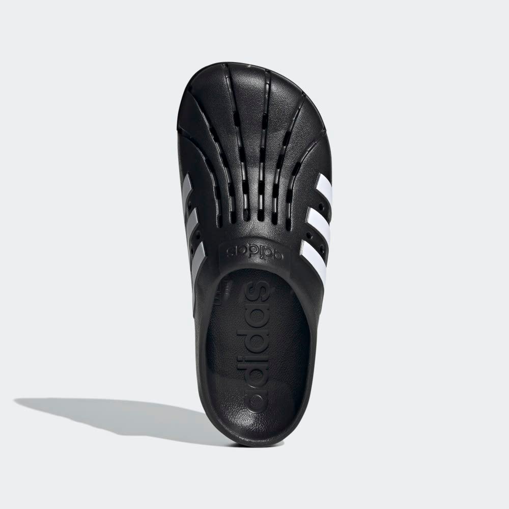 adidas Unisex Adilette Clogs Slide Sandal, Core Black/White/Core Black, 7 US Women/6 US Men
