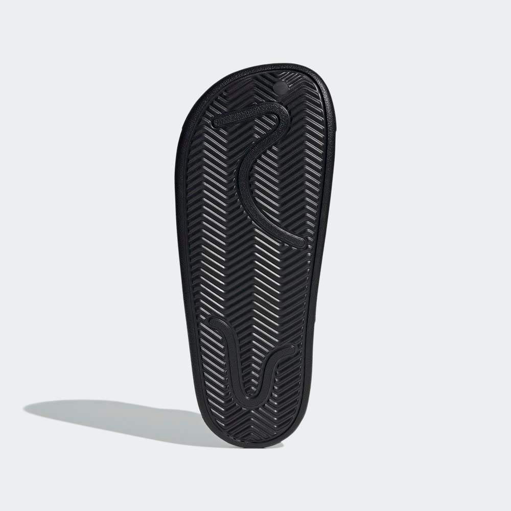 adidas Unisex Adilette Clogs Slide Sandal, Core Black/White/Core Black, 7 US Women/6 US Men