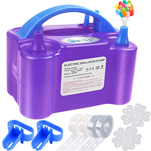 Electric Balloon Pump Portable Balloon Pump Electric Air Balloon Pump Electric Balloon Inflator, Balloon Decorations for Birthday Parties, Weddings, Festivals and Party(Purple)