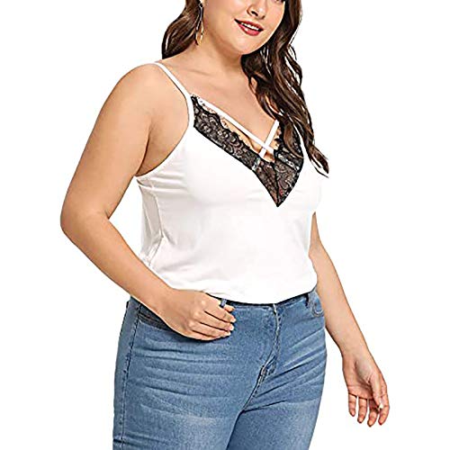 DUOWEI Camisoles with Breast Support Ladies Summer Tops Xl Contrast Lace Sexy Vest Tops V Neck Spaghetti Straps Camisole Vest 5