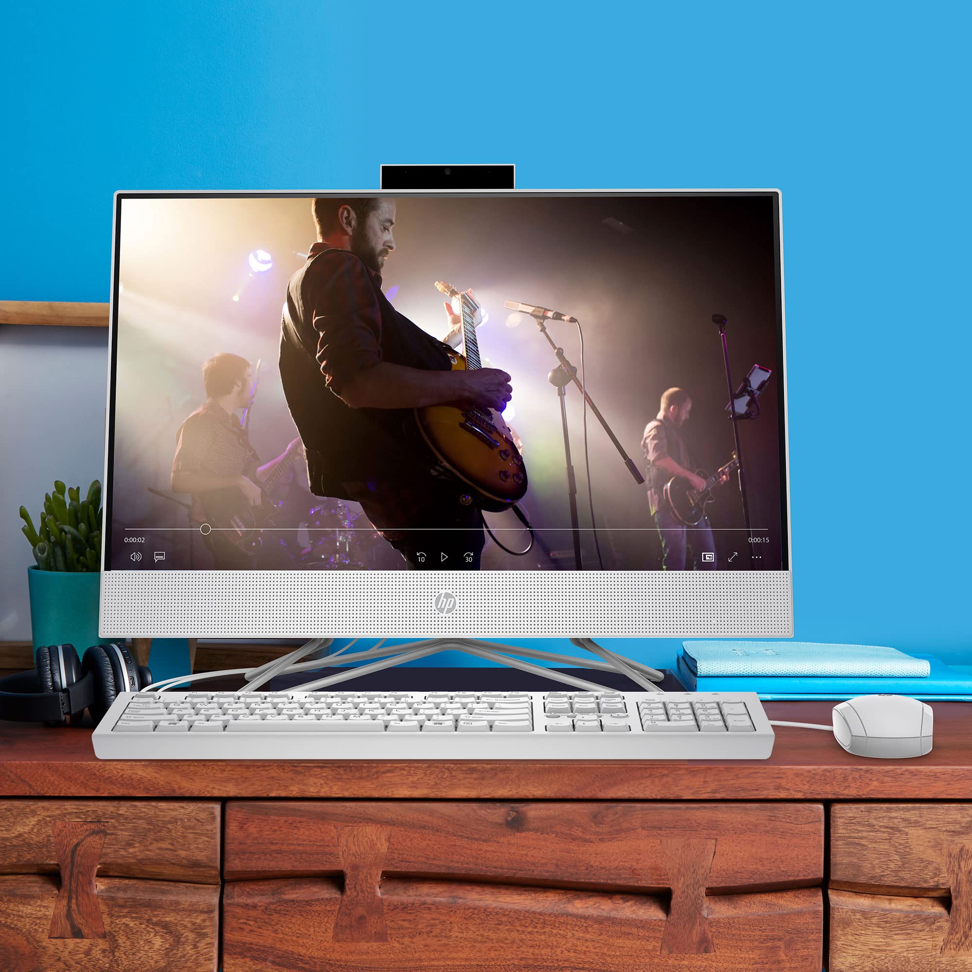 HP 2022 Newest 22-inch FHD All-in-One Desktop Computer Dual-Core AMD Athlon Silver 3050U 8GB DDR4 RAM NVMe M.2 512GB SSD DVD WiFi AC BT RJ45 Webcam Windows 10 Pro White w/RE USB3.0 Flash Drive