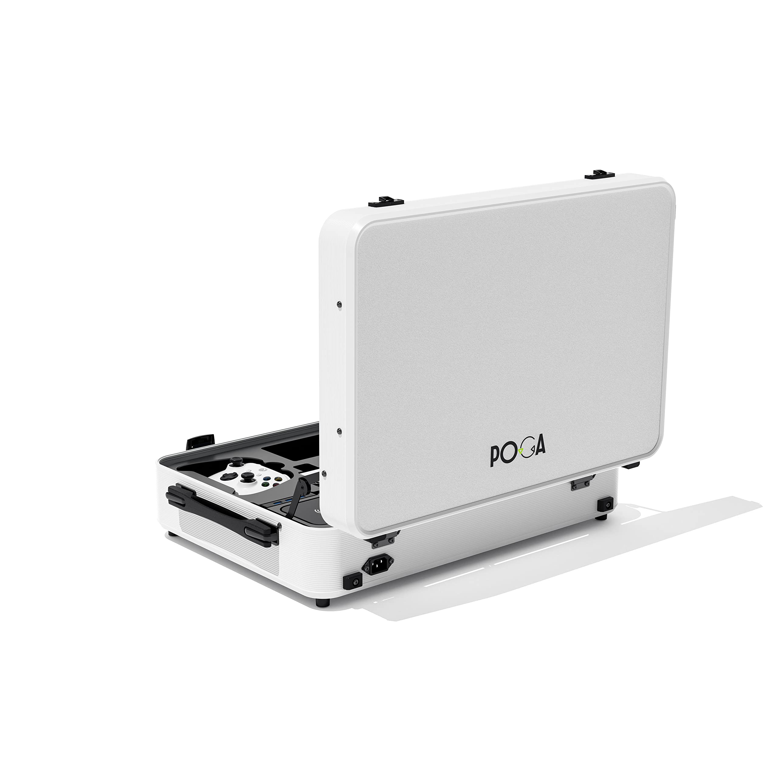 POGA PRO Premium Portable Console Travel Case incl. Trolley and 21,5'' ASUS Gaming Monitor for Xbox One X - White