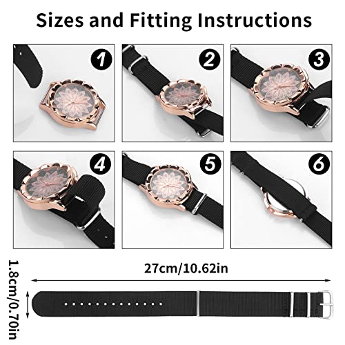 cobee Nylon Watch Straps, Durable Straps for Men/Women Replacement Military 4 Rings Watch Bands Adjustable Wrist Straps with Silver Metal Buckle 18mm/20mm/22mm Lug Width (18mm, Black)