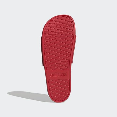 adidas Unisex Adilette Comfort Slide Sandal, Vivid Red/Black/White, 11 US Women