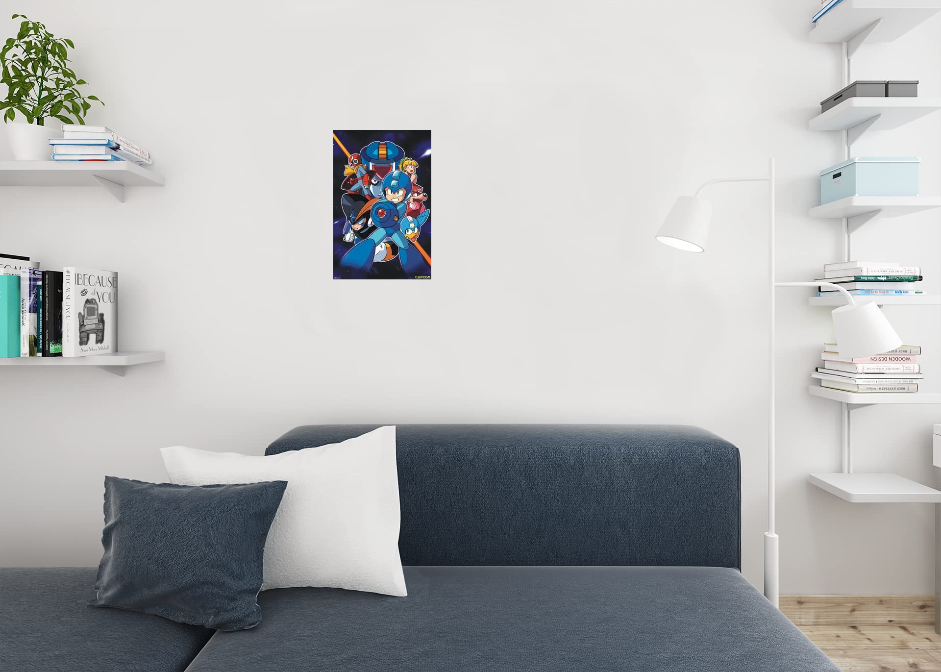 Mega Man Space Background Video Game Video Gamer Classic Retro Vintage 90s Gaming MegaMan Capcom Legacy Collection Megaman 11 Mega Man X Dr Wily Cool Wall Art Print Poster 12x18